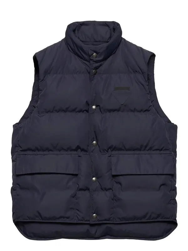 Prada Re-nylon Puffer Vest - Blue