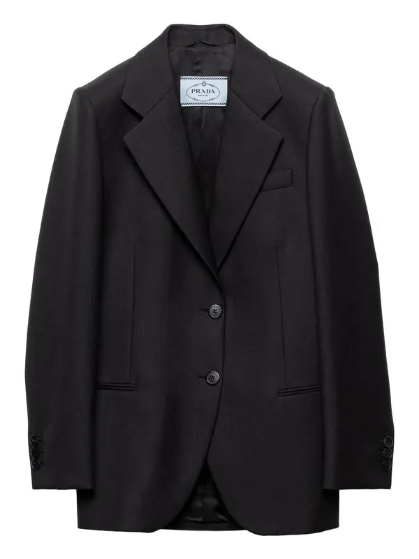Prada Single-breasted Gabardine Jacket - Grey