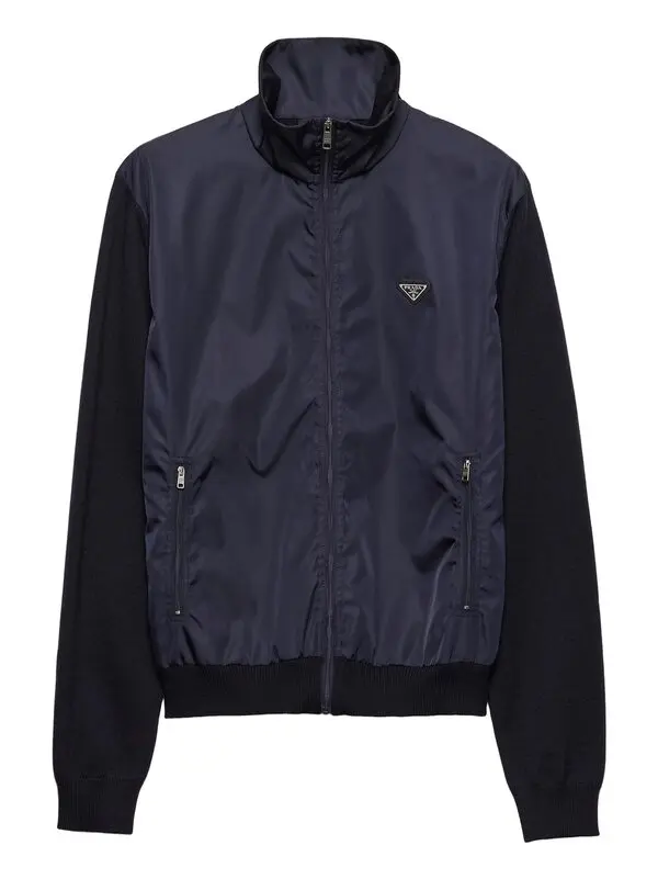 Prada Superfine Wool Zipper Cardigan - Navy