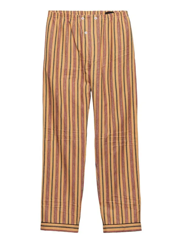 Prada Striped Cotton Pants - Brown