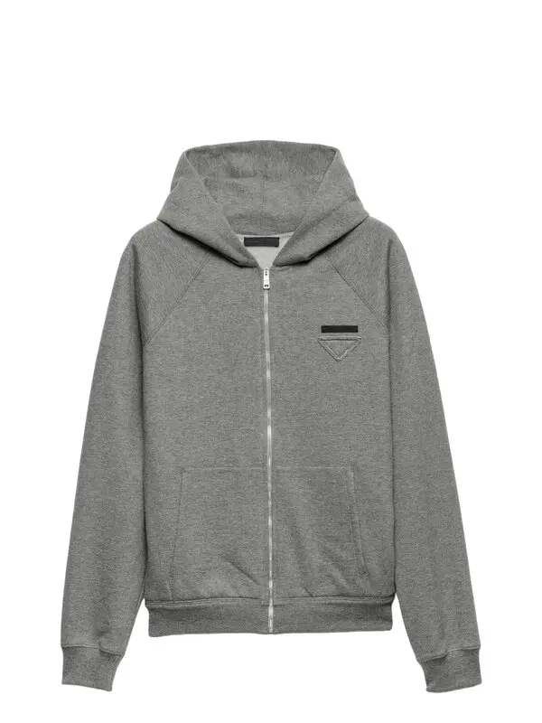 Prada Cashmere Blend Zip-up Hoodie - Grey