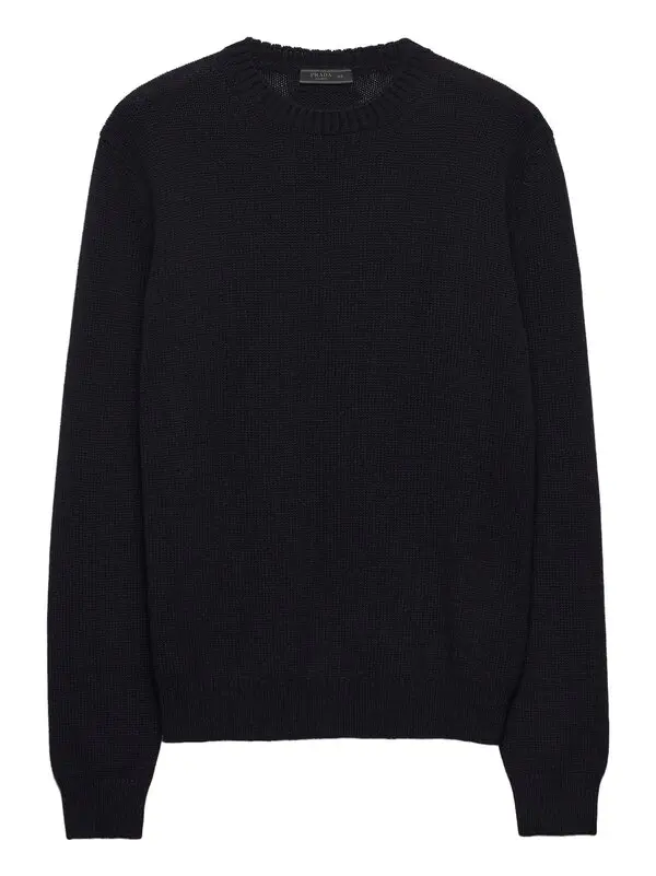 Prada Cashmere Crew-neck Sweater - Navy