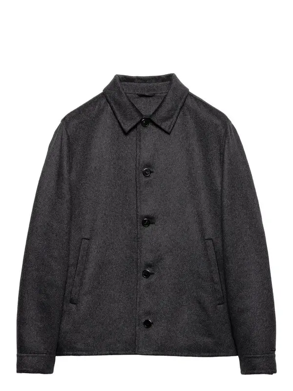 Prada Cashmere Blouson Jacket - Anthracite Gray