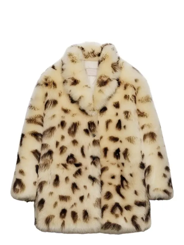Prada Shearling Coat - Ivory/black