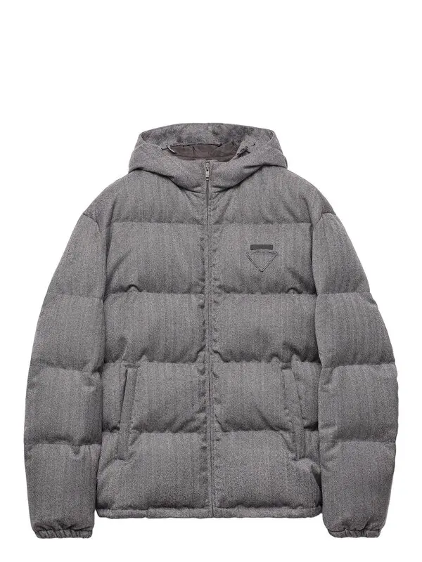 Prada Medium-weight Wool Down Jacket - Grey