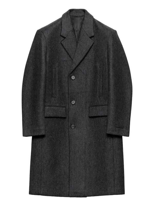 Prada Single-breasted Wool Coat - Grey