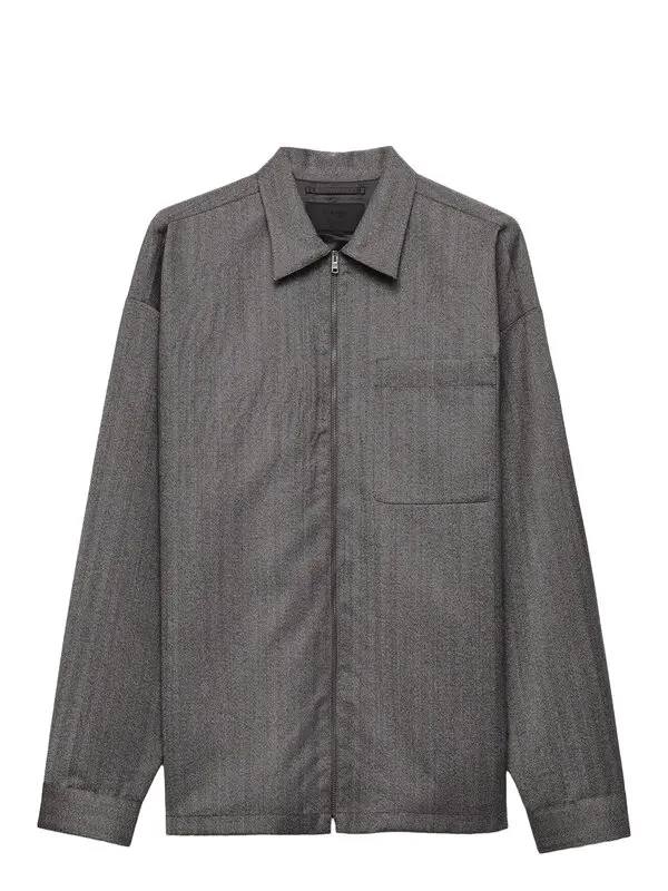 Prada Wool Zipper Shirt - Grey