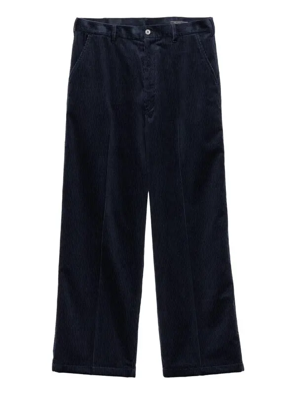Prada Cashmere And Cotton Corduroy Pants - Blue