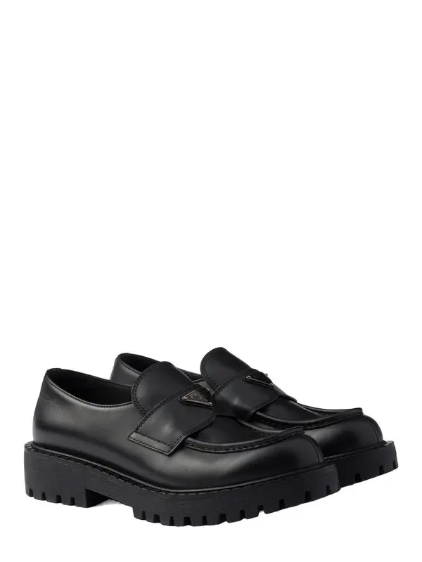 Prada Leather Loafers - Black