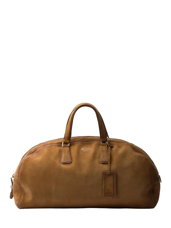 Prada Suede Duffle Bag - Brown