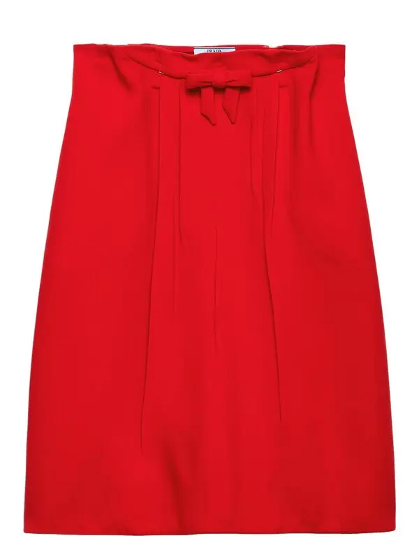 Prada Melange Natté Midi Skirt - Red
