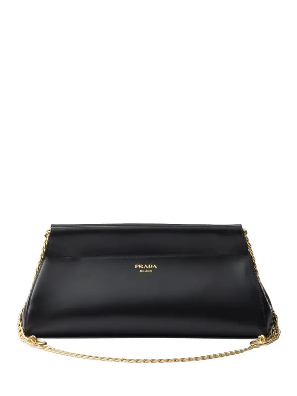 Prada Enchaîné Medium Leather Bag - Black