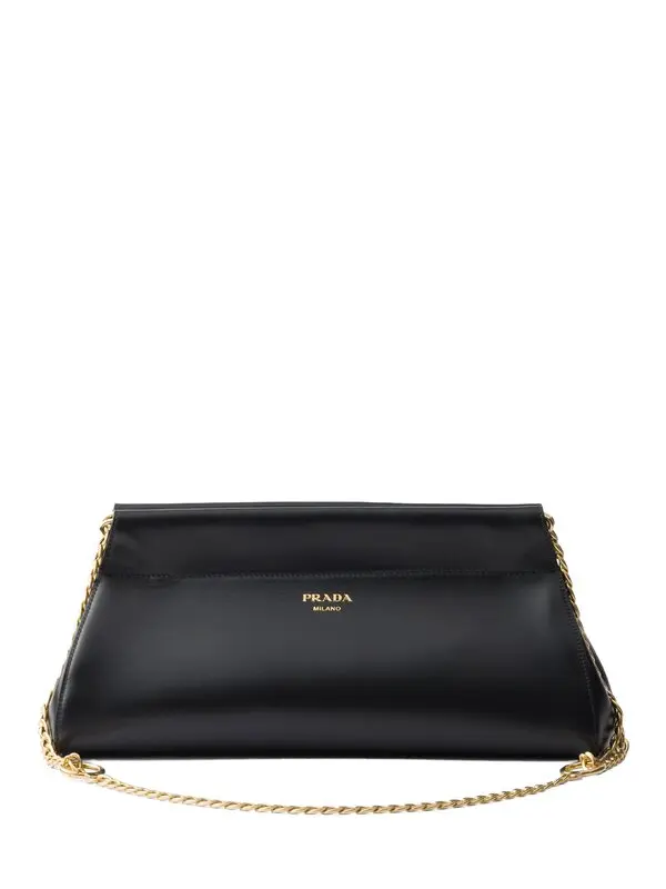 Prada Enchaîné Medium Leather Bag - Black