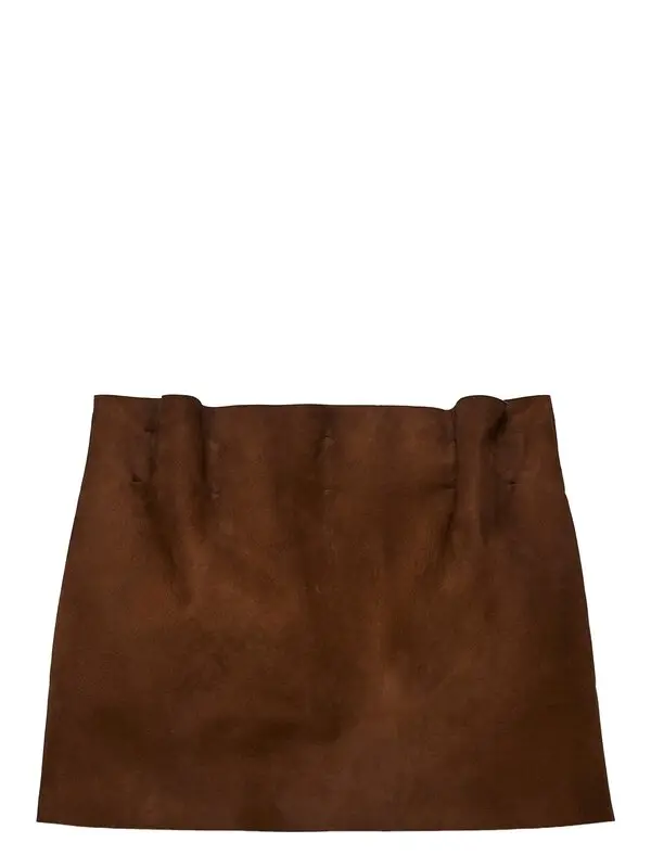 Prada Suede Mini Skirt - Brown