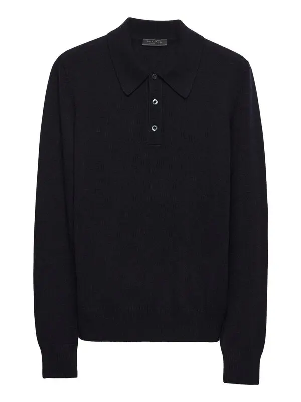 Prada Cashmere Polo Shirt - Navy