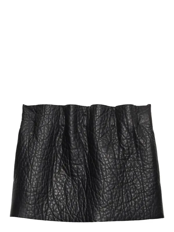 Prada Nappa Leather Mini Skirt - Black