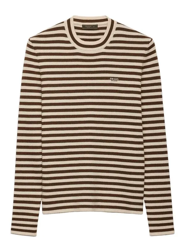 Prada Superfine Wool Crew-neck Sweater - Cream