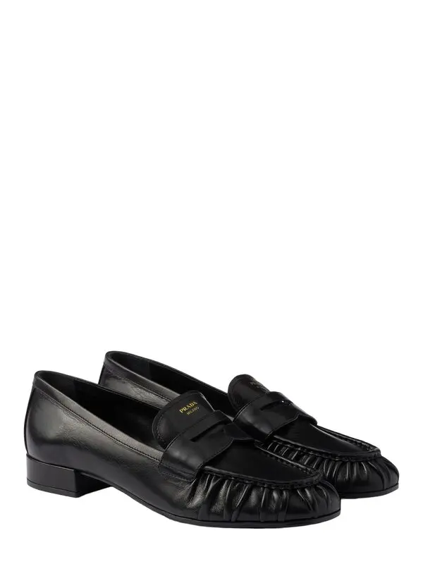 Prada Leather Loafers - Black