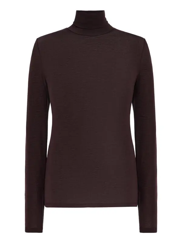 AGOLDE Pascale Jersey Turtleneck Top - Brown