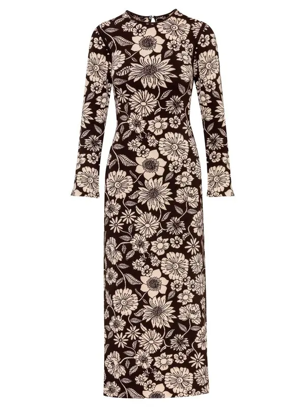 PEPA POMBO Fiore Floral Maxi Dress - Brown