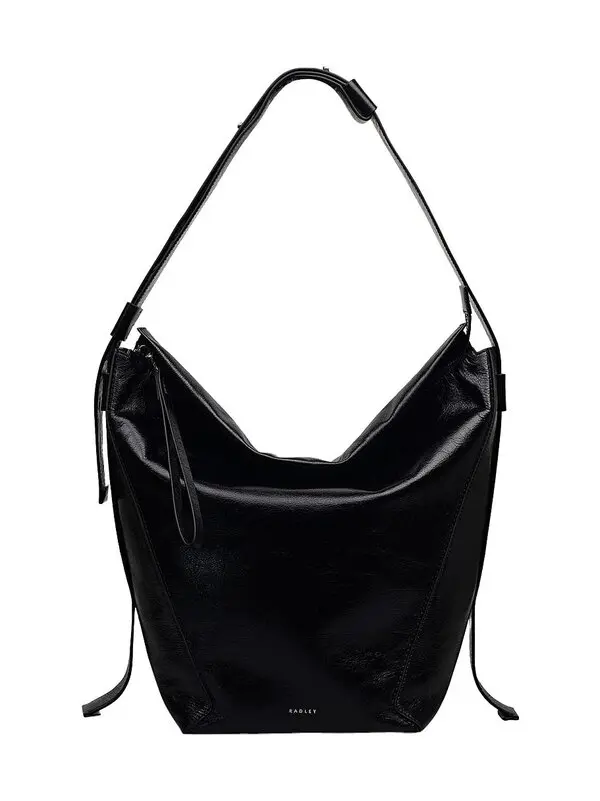 RADLEY De Beauvoir High Shine Ziptop Shoulder Bag - Black