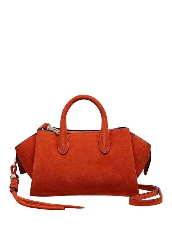RADLEY The Romilly Suede Ziptop Satchel Bag - Flame