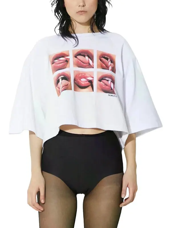 Fiorucci Mouth-graphic T-shirt - White