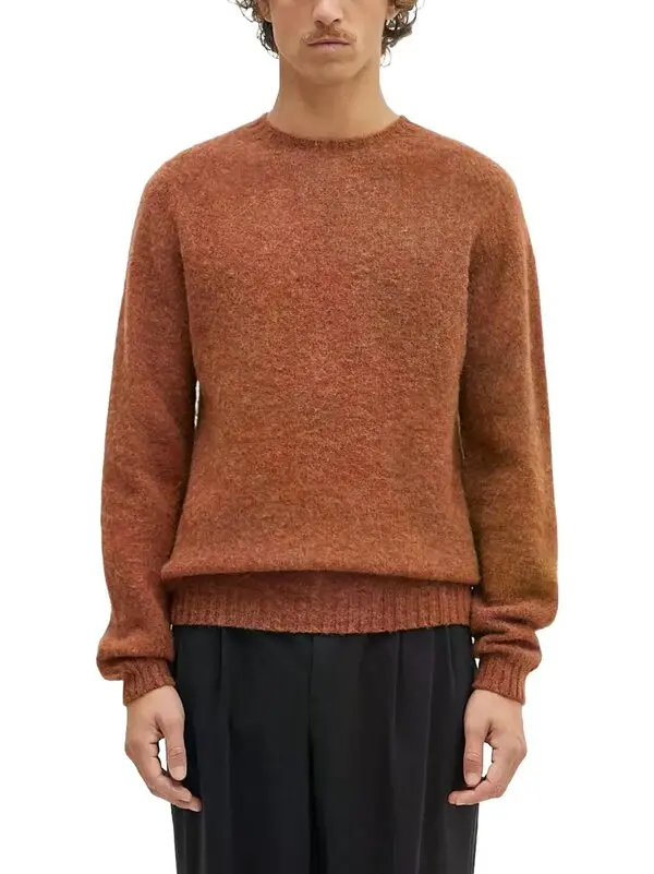 Norse Projects Birnir Brushed Crew-neck Sweater - Orange