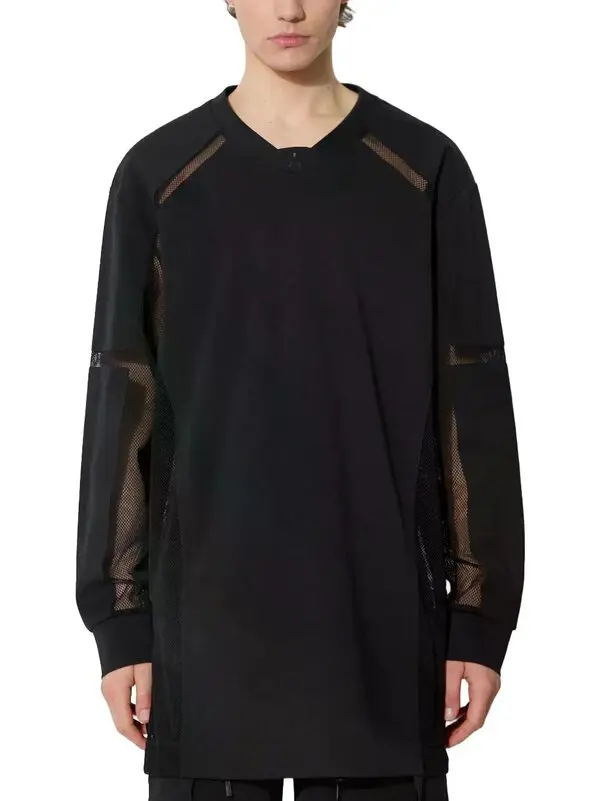 A. A. SPECTRUM Mesh Panel Long-sleeve T-shirt - Black