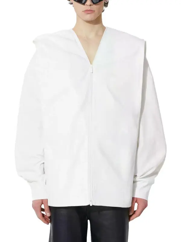 A. A. SPECTRUM Zip-front Wide-collar Jacket - White