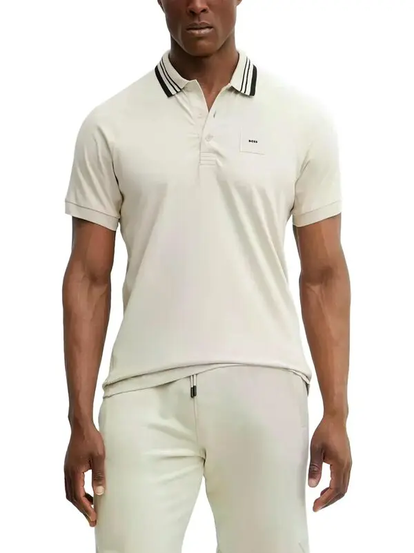 BOSS Tipped-collar Polo Shirt - Neutrals