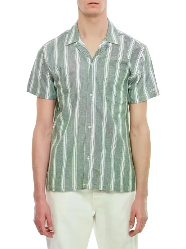 LES DEUX Striped Short-sleeve Shirt - Green