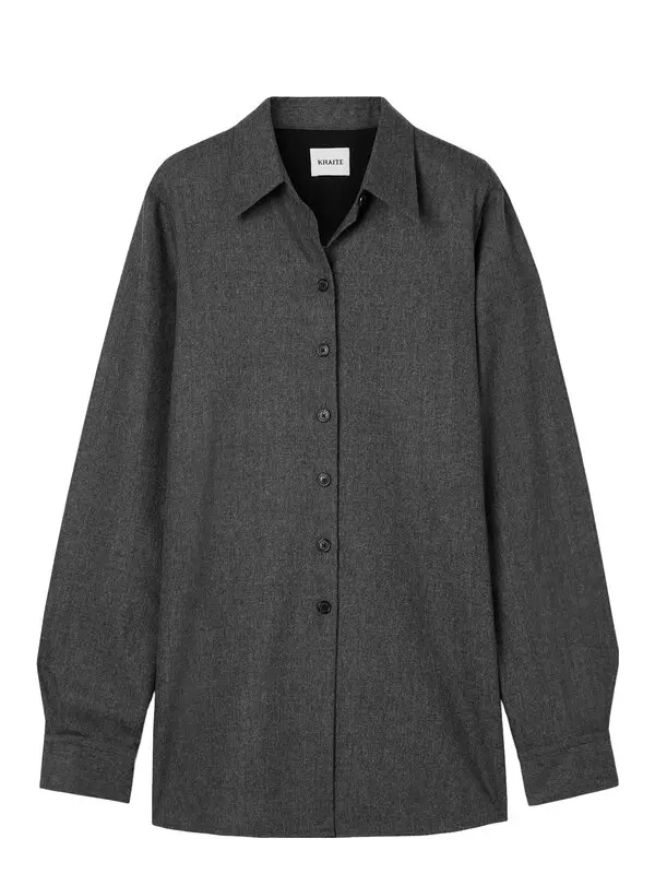 Khaite Auryn Wool Shirt - Gray