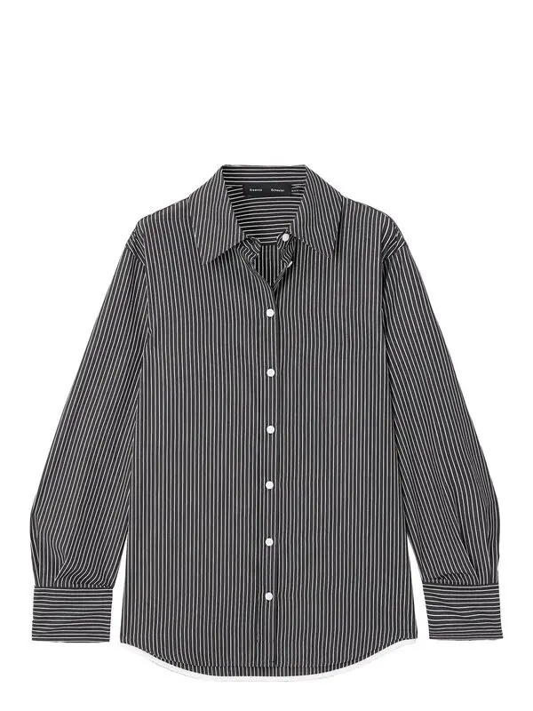 Proenza Schouler Lyndsey Striped Poplin Shirt - Black
