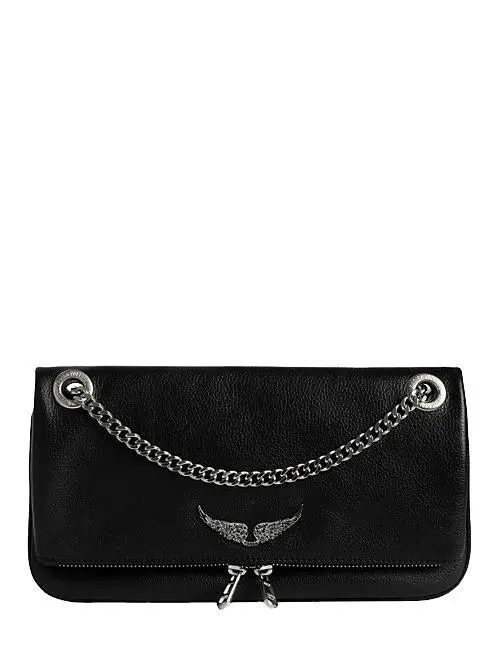 Zadig&Voltaire Leather Clutch With Chain Strap - Black