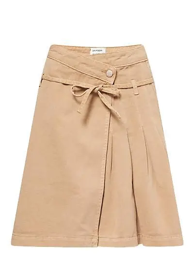 DAMSON MADDER Kat Kilt Wrap-front Denim Midi Skirt - Tan