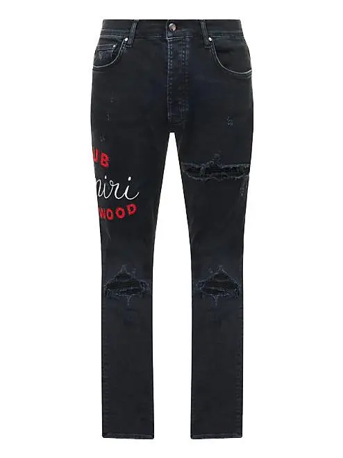 Amiri Club Mx1 Stretch-denim Blend Jeans - Dusk Black