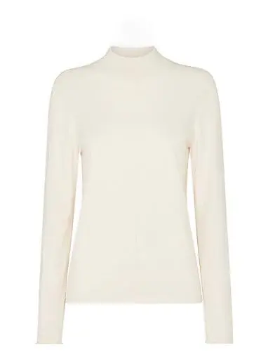 Whistles Mira Funnel-neck Cotton-blend Jumper - Cream