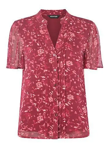 Whistles Floral-print V-neck Woven Blouse - Multi-coloured