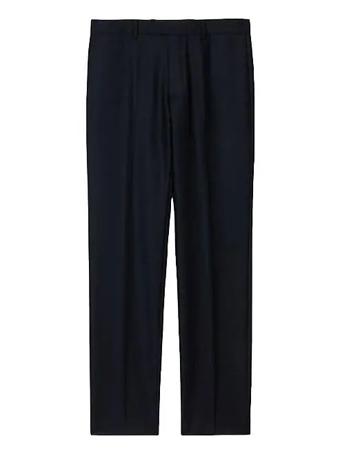 Sandro Straight-leg Mid-rise Wool Trousers - Navy Blue