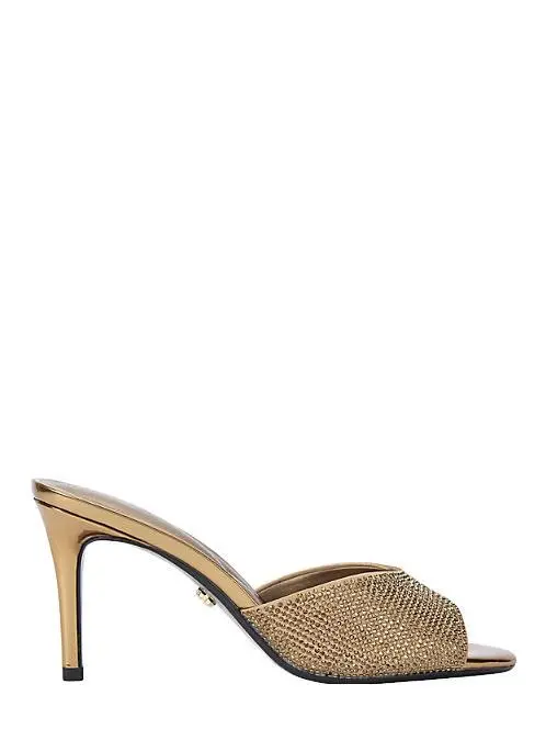 Carvela Silvia Embellished Woven Mules - Bronze