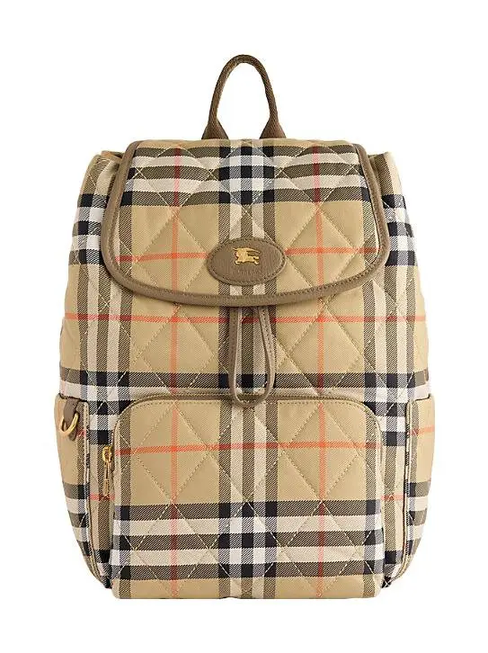 Burberry Check Woven Backpack - Sand
