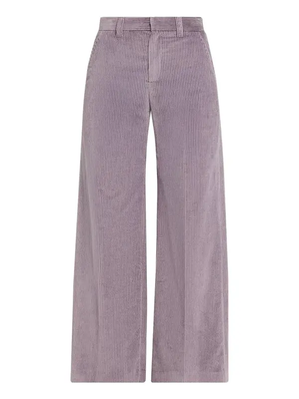Brunello Cucinelli Cotton Corduroy Trousers With Monili Trim - Lavander