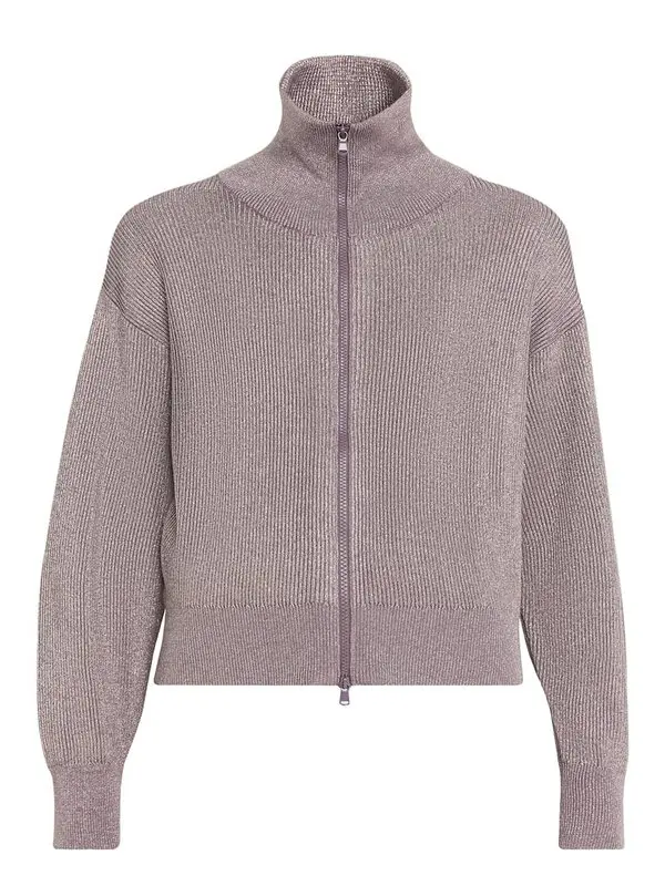 Brunello Cucinelli Sparkly Zip-up Jacket - Lavander And Silver