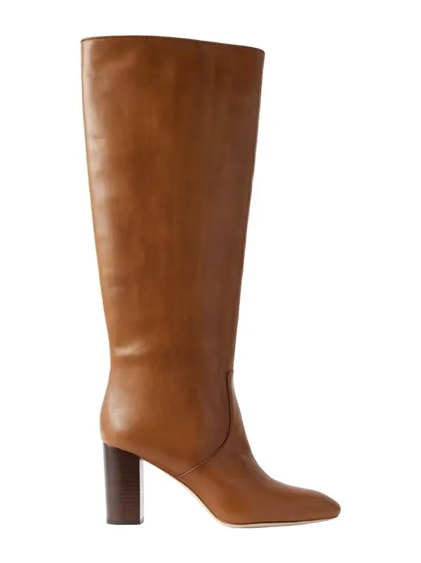 LOEFFLER RANDALL Goldy Leather Knee Boots - Brown