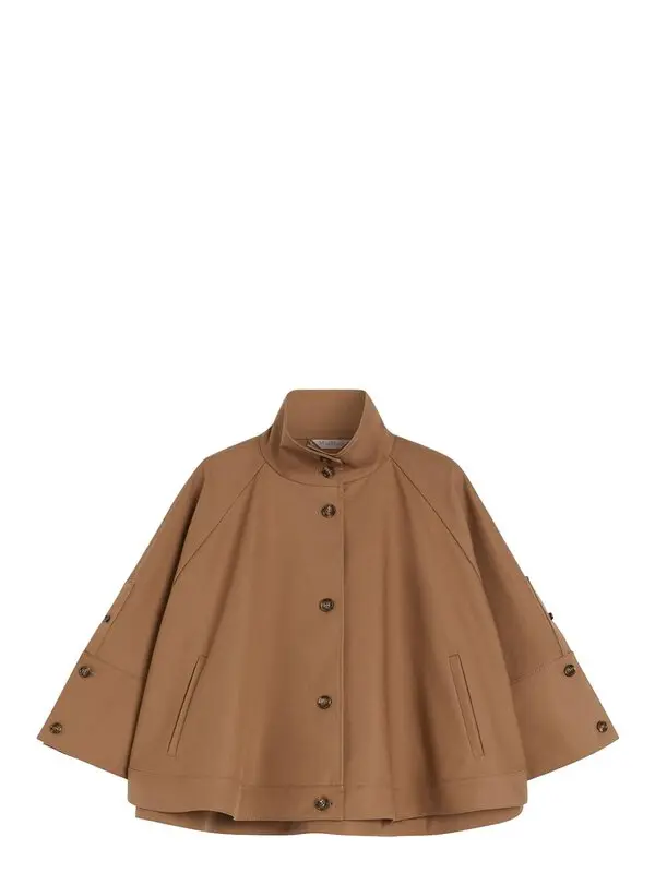 Max Mara Fulcro Single-breasted Cotton Gabardine Cape - Colonial
