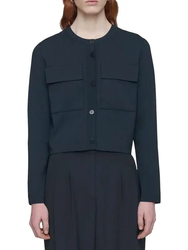 JOSEPH Viscose Knit Stretch Cardigan Jacket - Black