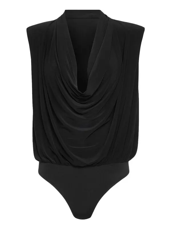Ramy Brook Eden Sleeveless Cowl-neck Bodysuit - Black