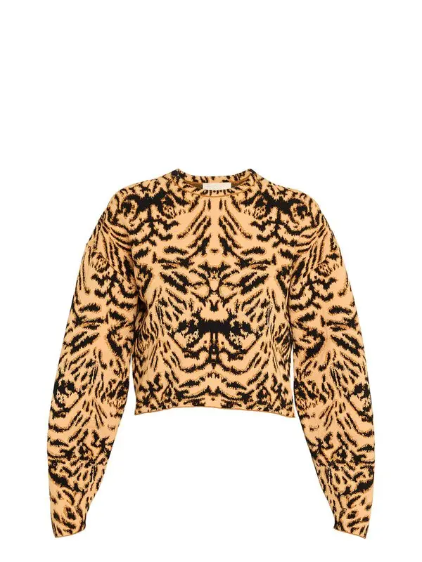 Ulla Johnson Cade Printed Jacquard Knit Pullover - Bengal
