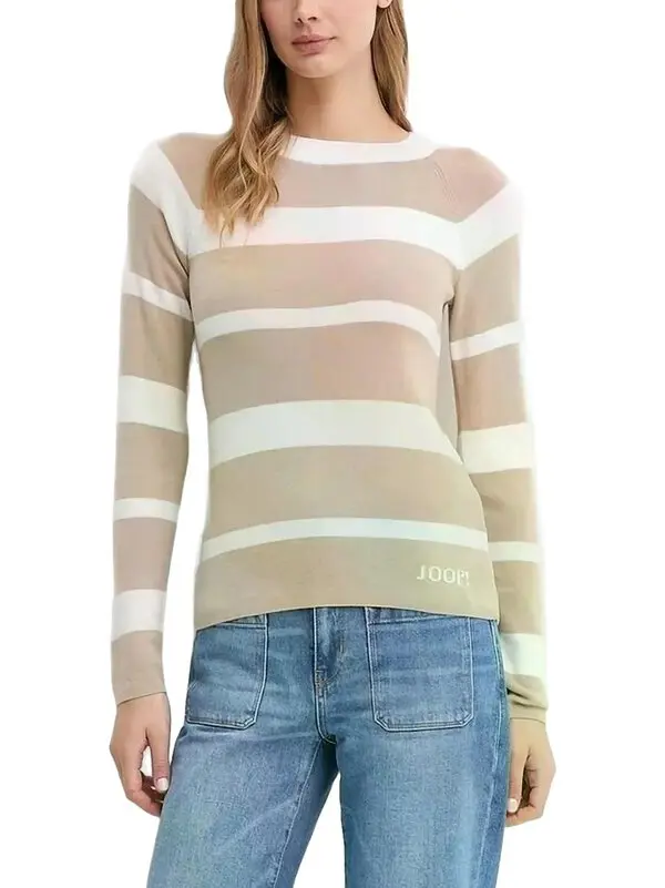 JOOP! Striped Raglan-sleeve Sweater - Neutrals